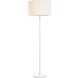 Beliani Lampadaire Classique Salon Chambre Abat-jour Tambour Fer et Polyester Beige et Blanc Lourens