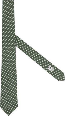 Boggi Milano Homme, Accessoires, Vert, Taille: ONE Size Marine Print Silk Tie