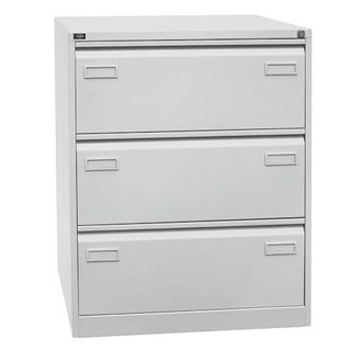 Bisley Light H&auml;ngeregistraturschrank, doppelbahnig, DIN A4, 3 HR-Schubladen, Metall, 645 Lichtgrau, 62.2 x 80 x 101.6 cm