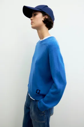 Gerard Darel Pull &agrave; col rond en laine - Bleu gris&eacute;