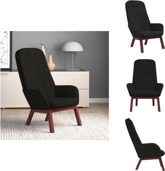 vidaXL Relaxsessel Schwarz Samt - Samtsessel - Schwarzer Sessel - Wohnzimmersessel - Lounge Chair - Bequemsessel