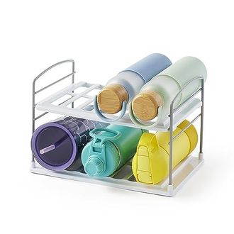YouCopia UpSpace Organiseur pour bouteille deau et tasse de voyage, &eacute;tag&egrave;re de rangement r&eacute;glable pour lorganisation de la cuisine, 2 &eacute;tag&egrave;res