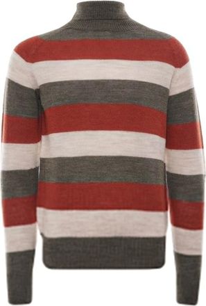 Nigel Cabourn Homme, Pulls, Multicolore, Taille: M Pull Col Roul&eacute; Sans Couture &agrave; Rayures