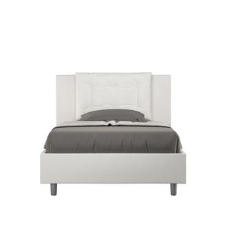 Les Tendances Letto Una Piazza E Mezza Con Rete Imbottito 120x190 Similpelle Bianco Annalisa