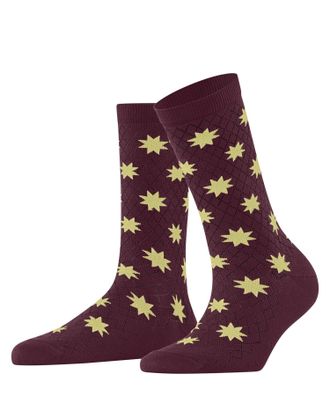 Burlington Damen Socken Holly Jolly W So Baumwolle gemustert 1 Paar, Rot Burgundy 8326, 36-41