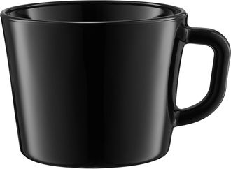 Ambition Jumbotasse schwarz 450ml Black Glastasse mit Henkel f&uuml;r Kaffee Tee Cappuccino sp&uuml;lmaschinenfest