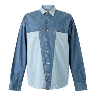 Diesel Denimhemd mit Eins&auml;tzen - - Shirts - Herren - Blau - XL