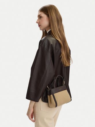 Calvin Klein Handtasche Calvin Klein Ck Canvas Mini Tote Crossbody LV04F3504G Braun