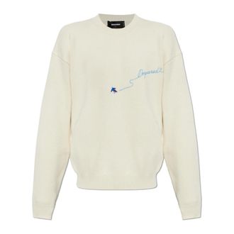 Dsquared2 Pullover mit gesticktem Logo - - Knitwear - Herren - Beige - L
