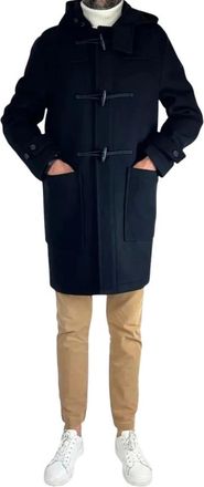 Manuel Ritz Homme, Manteaux, Bleu, Taille: M Cappotto cappuccio e chiusura ad alamaro