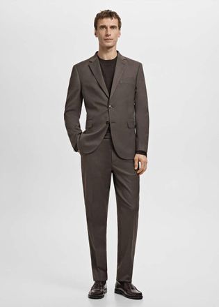Mango Pantalon costume Mil&aacute;n slim-fit marron - Homme - 38 - MANGO MAN