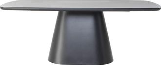 Giga Meubel Esstisch Moya - Dänisch Oval Schwarz Holz - 200x100x76cm