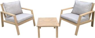 Happy Garden Happy Garden - Salon de jardin en acacia 2 places gili - coussins sable