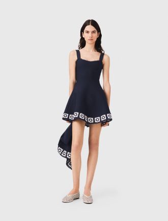 Maje Robe Avec Empi&egrave;cements Crochet - Bleu Marine - Maje