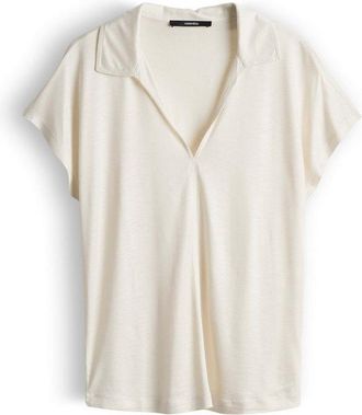 someday Poloshirt Kendri aus Viskose mit flie&szlig;endem Fall Leichte Transparenz f&uuml;r feminine Looks