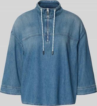 Marc Cain Jeansshirt mit Stehkragen und Rei&szlig;verschluss