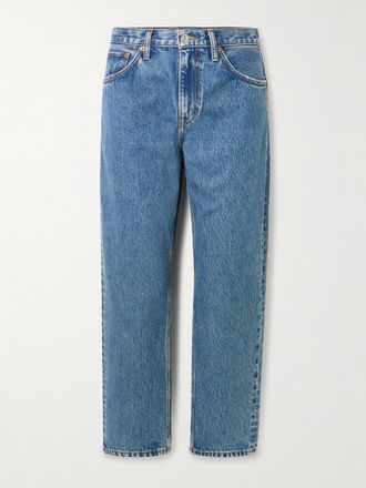 Re/Done The Ollie Hoch Sitzende Jeans Mit Geradem Bein Aus Bio-denim - Blau