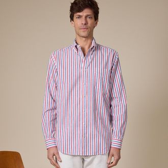 Bexley Colten - Chemise homme chambray rouge et bleu vintage