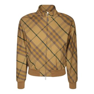 Burberry Homme, Vestes, Beige, Taille: XL Bomber Beige Élégant Finition Côtelée