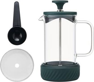 La Cafetière Zero Kaffeebereiter für 3 Tassen, grün, hitzebeständig, mit Glasgriff und abnehmbarem Silikonboden, leicht zu reinigen, Geschenkidee für Kaffeeliebhab