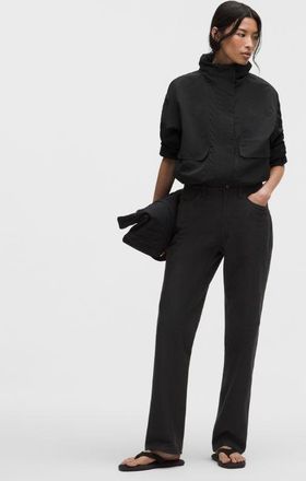 lululemon EasyFive Hose mit mittelhohem Bund und geradem Bein im Relaxed Fit Normale L&auml;nge f&uuml;r Frauen - Gr&ouml;&szlig;e 24 in Black