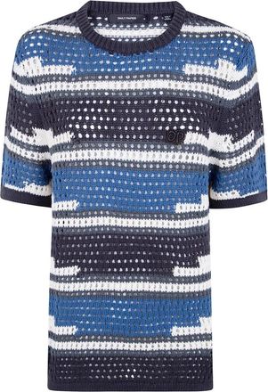 Daily Paper Clothing Homme, Pulls, Gris, Taille: L Kente Stripe Knit Shirt