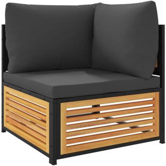 vidaXL Garten-Ecksofa mit Kissen Massivholz Akazie Vidaxl