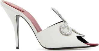 Valentino Garavani Femme, Chaussures, Blanc, Taille: 36 EU Coeur Vipere Mules
