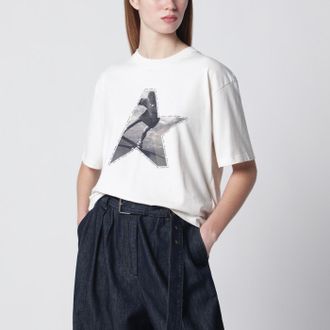 Golden Goose Wei&szlig;es T-Shirt mit Logoprint