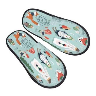 Generic Pantoufles Moelleuses Animaux De No&euml;l En Hiver Chaussures Chauds Maison Chaussons Pour Int&eacute;rieur Ext&eacute;rieur Unisex L