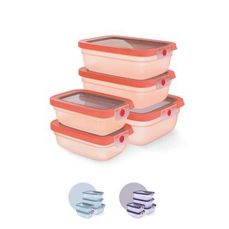 Emsa oneClick Frischhaltedosen, 5-teiliges Set, 2x0,5, 2x1,2, 1x2,3L, 100 Prozent dicht, Made in Germany, gefrier-, mikrowellen- und sp&uuml;lmaschinengeeignet,