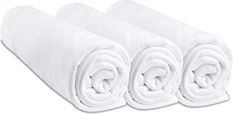 Easy dort Lot de 3 Draps housse Coton pour lit Bébé 60x120 - 8 coloris disponibles (Blanc)