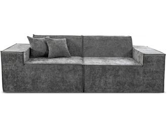 Habitat et Jardin Modulares Einzelsofa Lusso aus Strukturiertem Stoff - 3-Sitzer - Grau