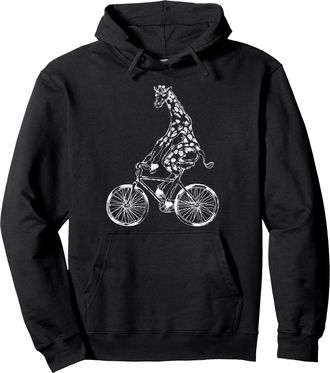 Seembo Giraffe Radfahren Fahrrad Lustig Biker Animal Biking Cool Bike Pullover Hoodie