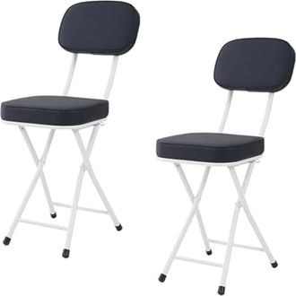 Generic 2 St&uuml;ck Klapphocker mit Gepolsterter R&uuml;ckenlehne, Tragbare Faltbare Barhockerst&uuml;hle f&uuml;r Fr&uuml;hst&uuml;ck, K&uuml;che, Garten(Black)