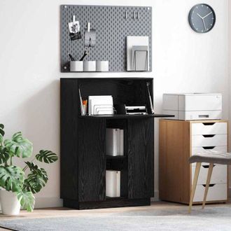 vidaXL Vidaxl - Bureau Ch&ecirc;ne noir 71,5 x 31,5 x 106,5 cm Bois ding&eacute;nierie