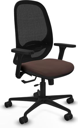 Piqueras y Crespo Cilanco B&uuml;rostuhl mit 3D-Armen, h&ouml;henverstellbare Lendenwirbelst&uuml;tze, ausgestattet mit Syncro/Traslack und Schneideschaum, Schwarz/Dunkelbraun