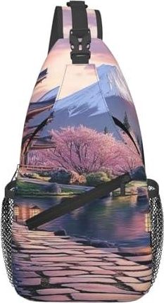 Generic Sac &agrave; bandouli&egrave;re japonais en fleurs de cerisier - Sac &agrave; dos de voyage pour homme - Sac &agrave; dos de randonn&eacute;e
