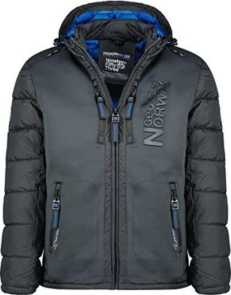 Geographical Norway Doudoune pour Homme BIMATIERE, CONTRASTEE ET MATELASSEE, avec Capuche ET 2 Poches ZIPPEES, EMPIECEMENTS Contrastes sur Coudes, MODELE Beachwood Gris f