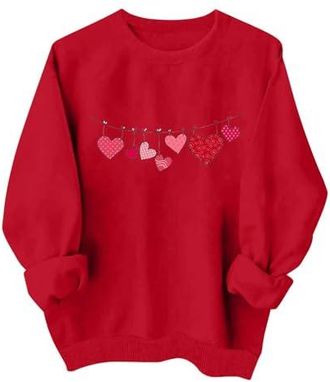 Generic V&ecirc;tements batik pour femme - T-shirt imprim&eacute; amour mignon - Coupe ample - Manches longues - Col rond - Pull - Gilet pour homme - Sportif, Rose, XXL