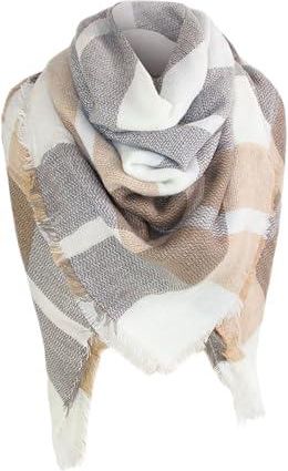 Generic &Eacute;charpe chaude et douce pour femme - &Eacute;charpe dhiver &agrave; carreaux - &Eacute;charpe dhiver chaude - &Eacute;charpe pour homme et femme - Multicolore - Cadeau pour homme