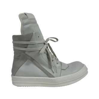 Rick Owens Femme, Chaussures, Gris, Taille: 36 EU Geobasket Leather Chaussures