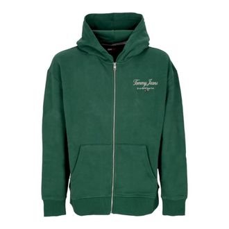 Tommy Hilfiger Gr&uuml;ne Zip Hoodie Luxus Stil - - Sweatshirts & Hoodies - Herren - Gr&uuml;n - M