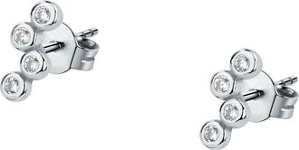 Cleor Boucles doreilles en argent 925/1000 et zircon