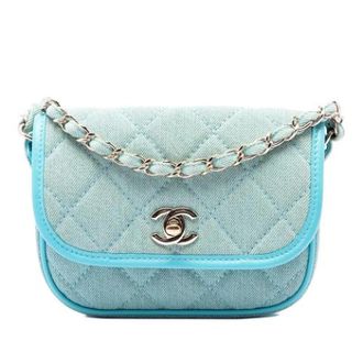 Chanel Pre-owned Gesteppte Denim Umh&auml;ngetasche - - Pre-owned - Damen - Blau - ONE SIZE
