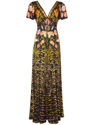 Temperley London robe Cleo &agrave; coupe longue - Noir