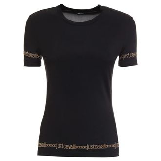 Just Cavalli Schwarze T-Shirt und Polo Kollektion - - Tops - Damen - Schwarzk - XS