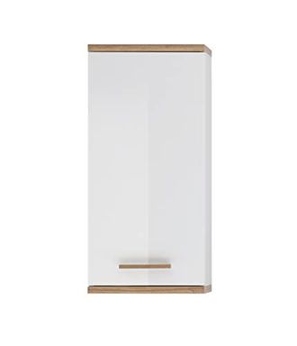 PELIPAL Quickset 923 H&auml;ngeschrank, Holzwerkstoff, Wei&szlig; Glanz/Riviera Eiche quer NB, 74,5x35,5x20,5 cm