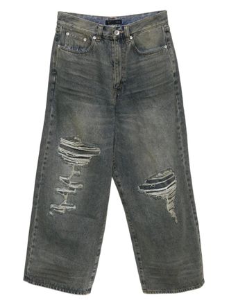 Five CM Weite Jeans im Distressed-Look - Blau
