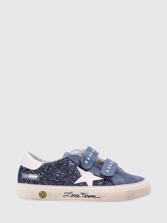 Golden Goose May Sneaker von f&uuml;r Jungen aus Leder und Glitzer-Mesh mit Klettverschluss